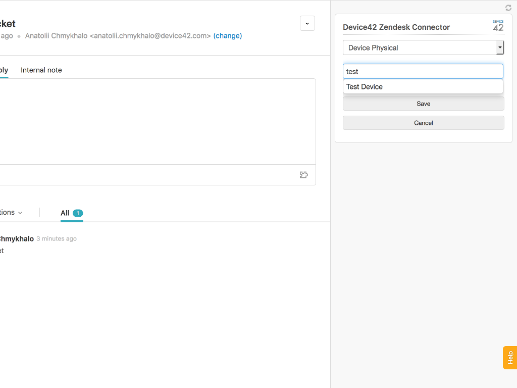 Device42 Connector App Integration with Zendesk Support